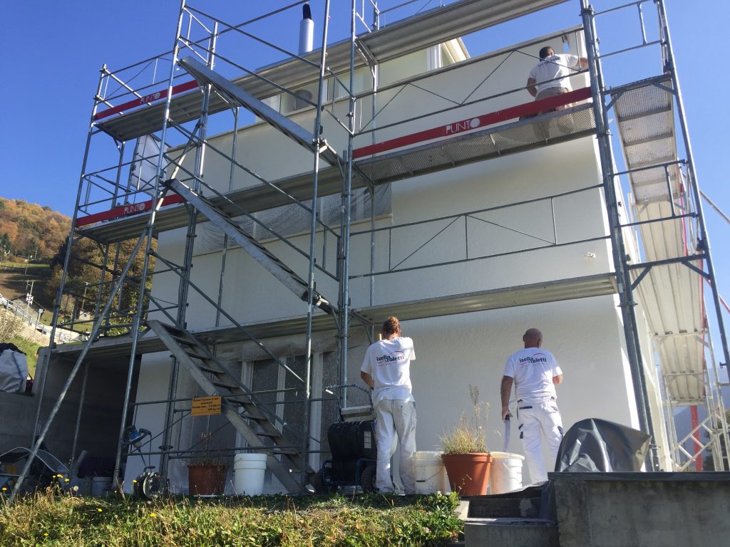 Intonaco termico. Cantiere Bellinzona (Svizzera) 20 ottobre 2017